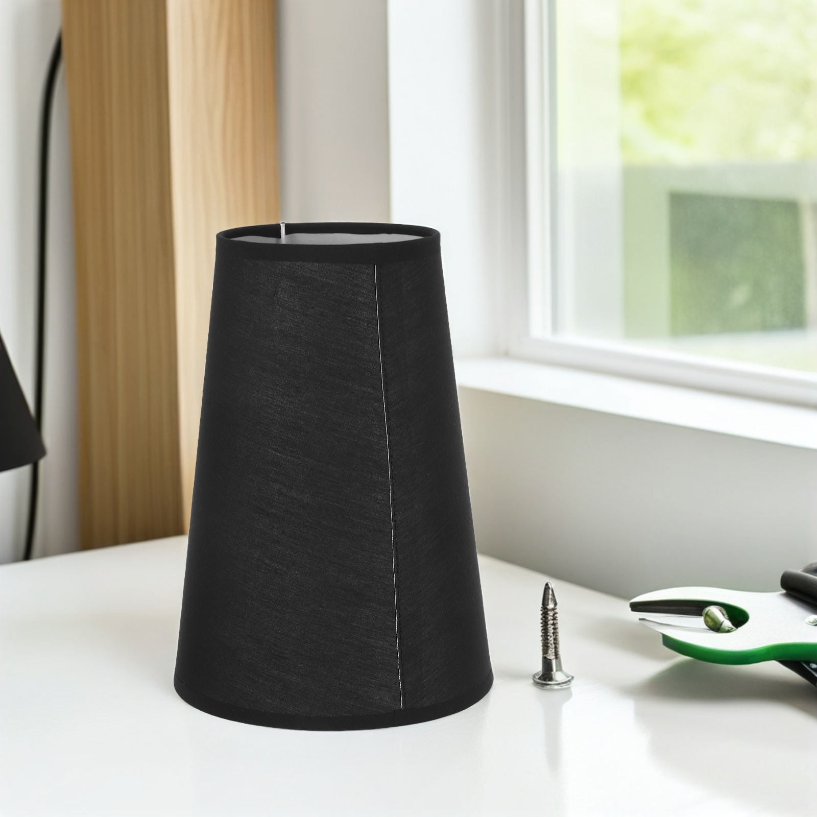 BESTYASH Handcrafted Black Fabric Lamp Shade for Modern and Farmhouse ...
