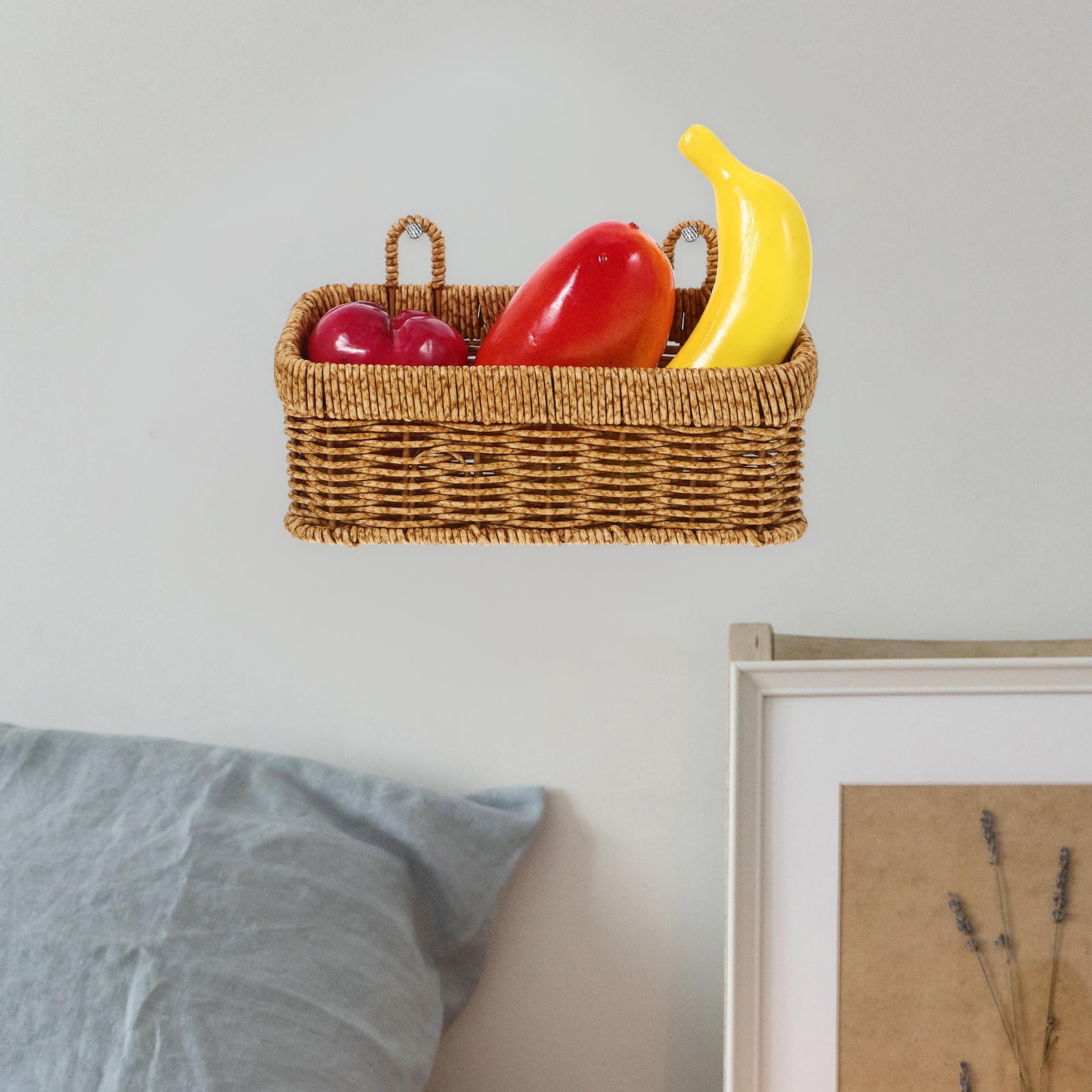 BESTYASH Hanging Fruit Basket Ginger Garlic Rattan Storage Rustic ...
