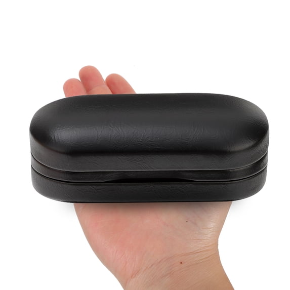 BESTYASH Hard Shell Black PU Double Use Glasses Box Portable Eyeglass ...
