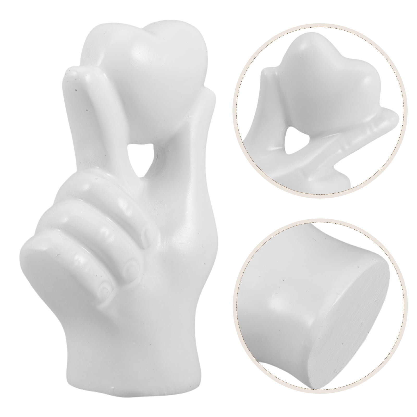 BESTYASH Heart Hand Resin Sculpture in Golden for Living Room Desktop ...
