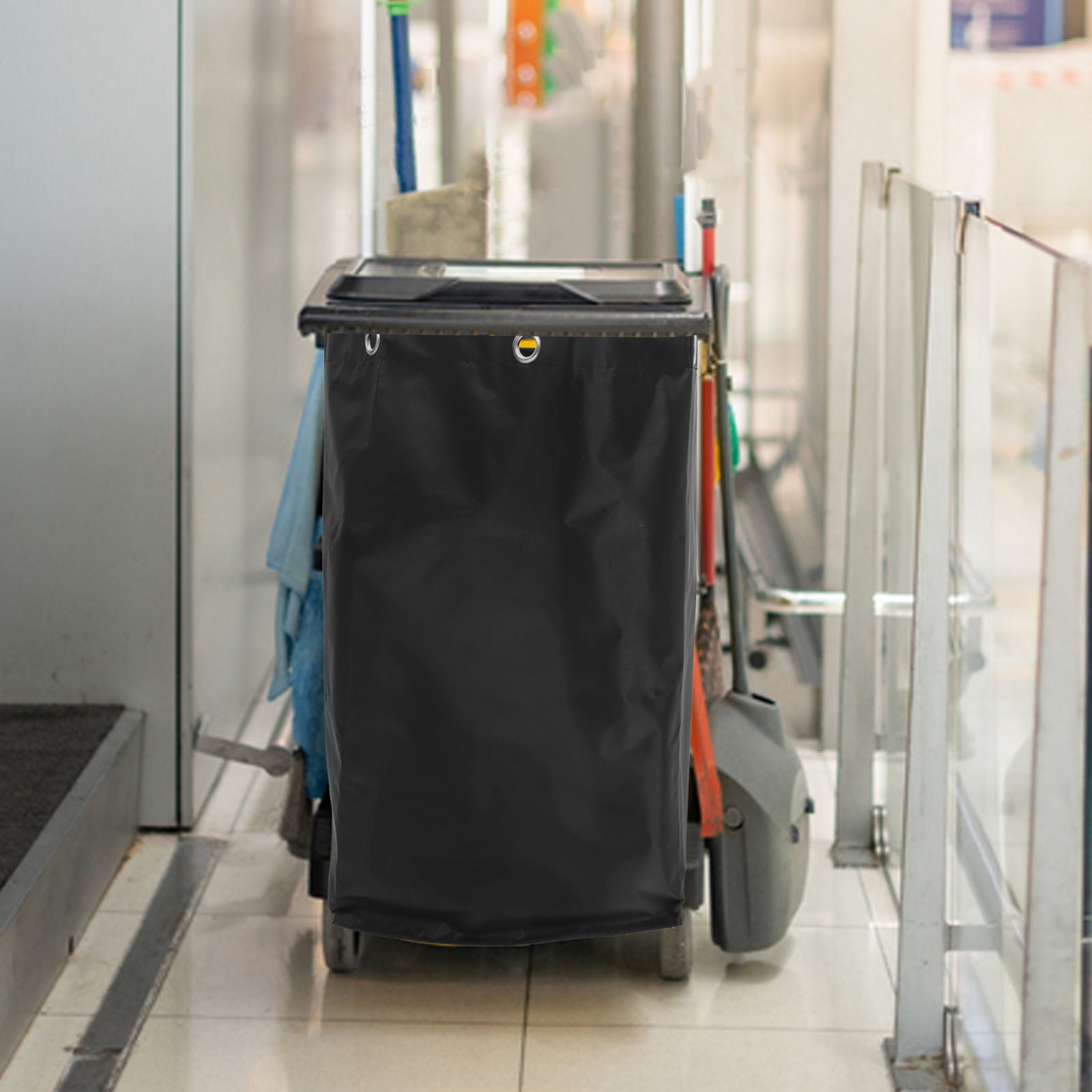 BESTYASH Heavy Duty Black Janitorial Cleaning Bag for Trash Collection ...