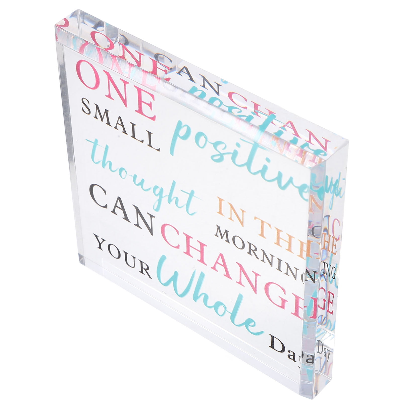 BESTYASH Home Office Sign Acrylic Transparent Square Positive Quotes ...