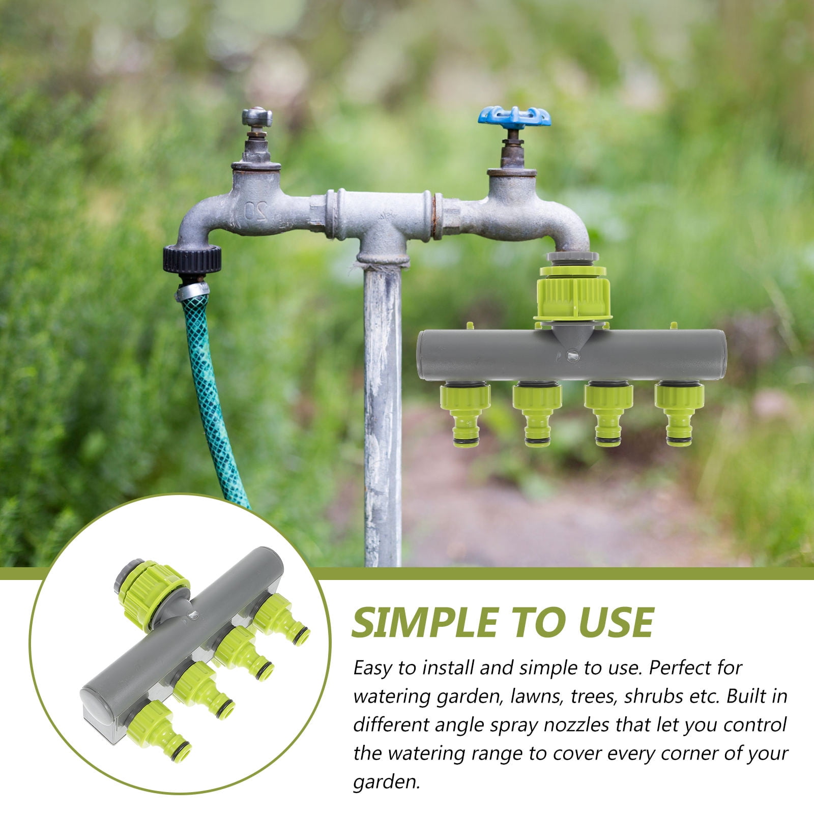 BESTYASH Multi Outlet Hose Splitter Y Shape Yellow 1Pcs - Walmart.com