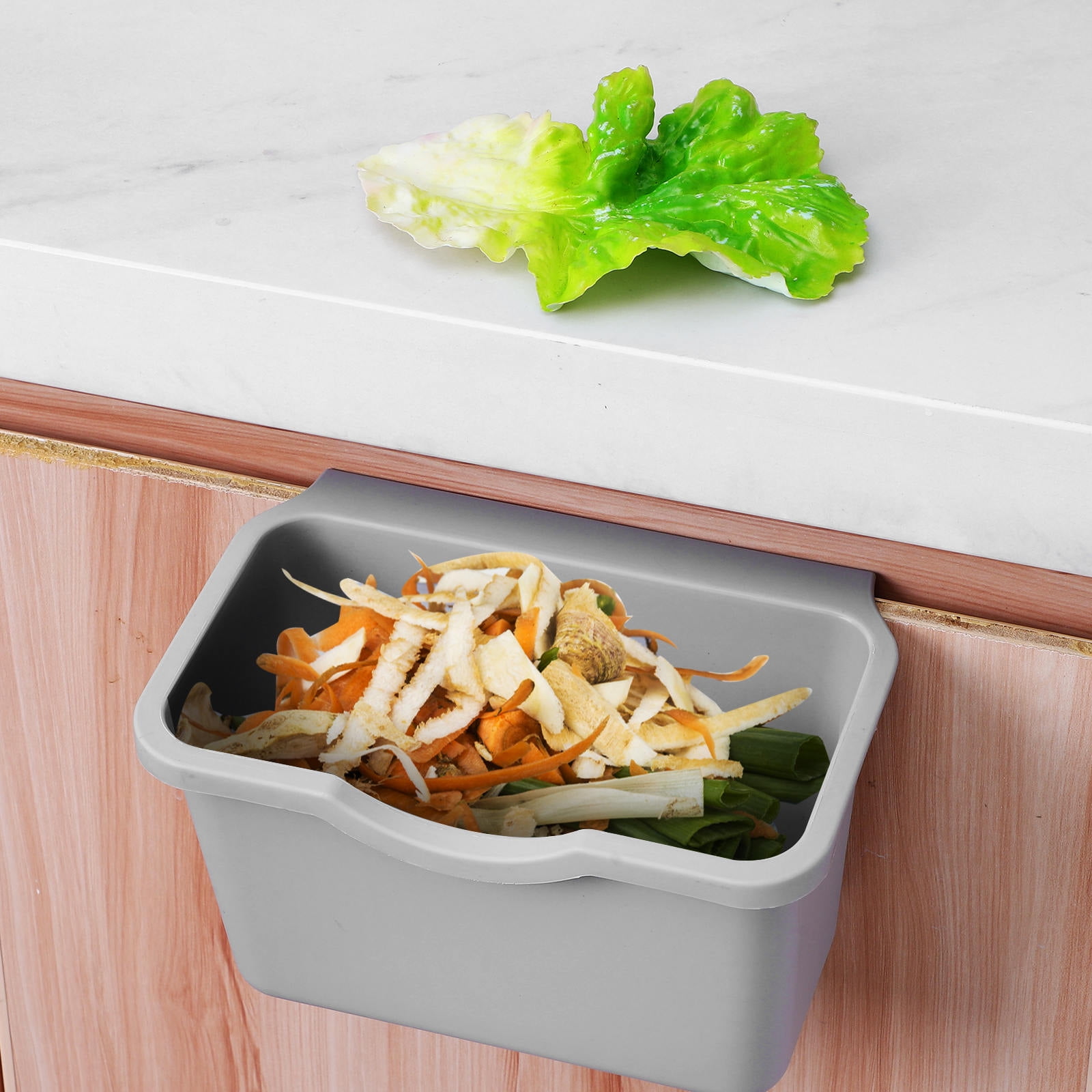 BESTYASH Household Garbage Can Grey Plastic For Homeowners Families ...