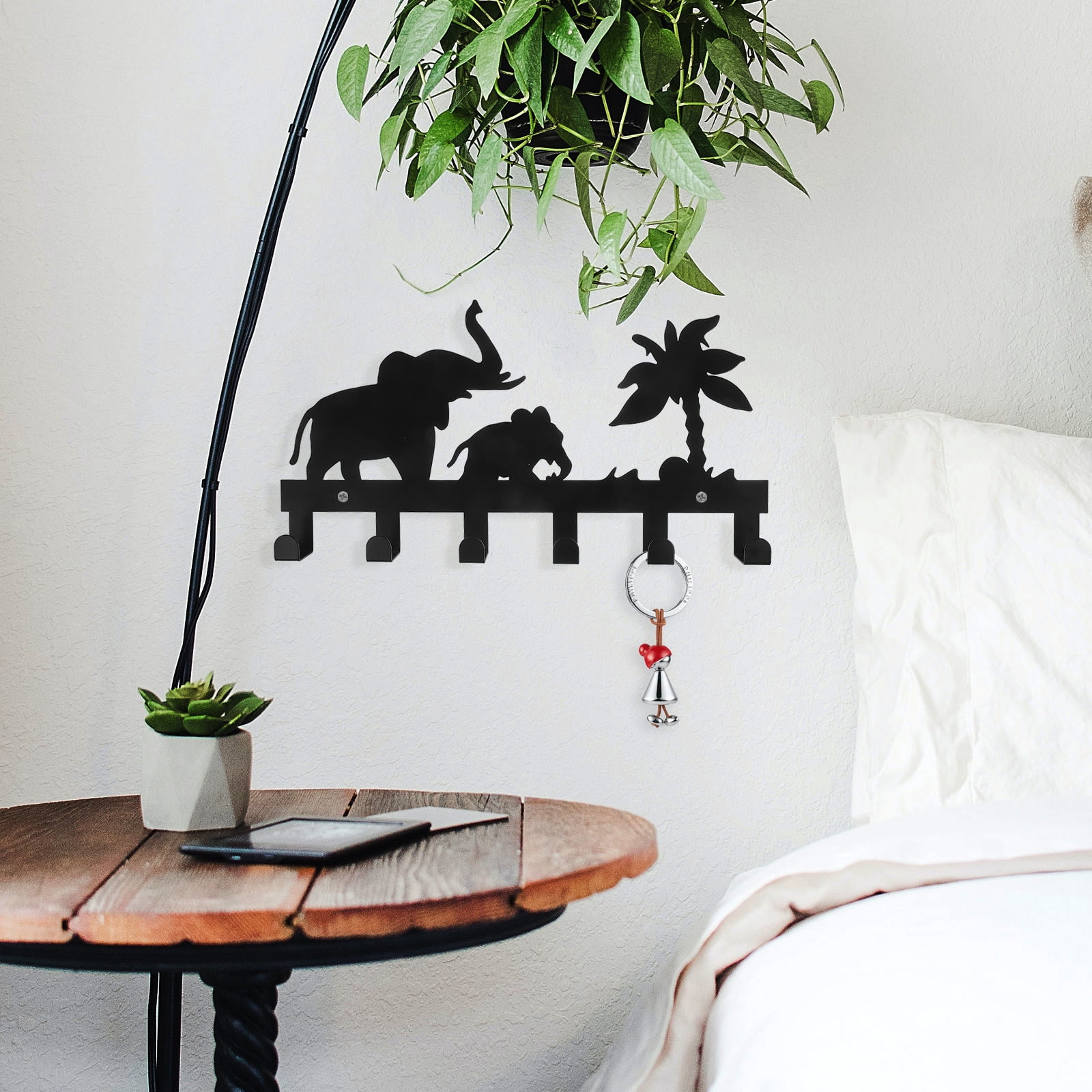 BESTYASH Iron Key Hook Wall Mounted Rack Black Minimalist Design for ...