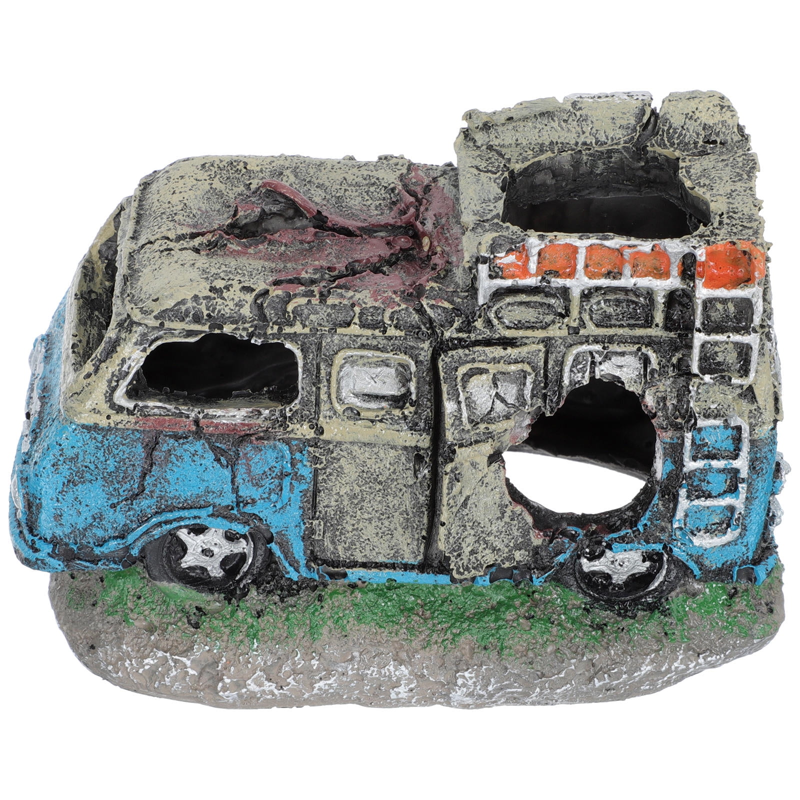 BESTYASH Junk Car Fish Tank Decoration Blue Decorative Resin for Home ...