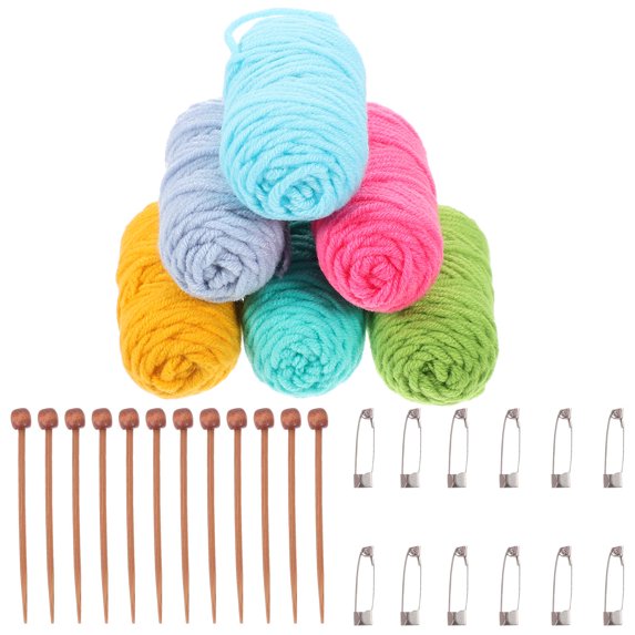 BESTYASH Wooden Knitting Needle Kit Assorted Colors for Beginners Doll ...