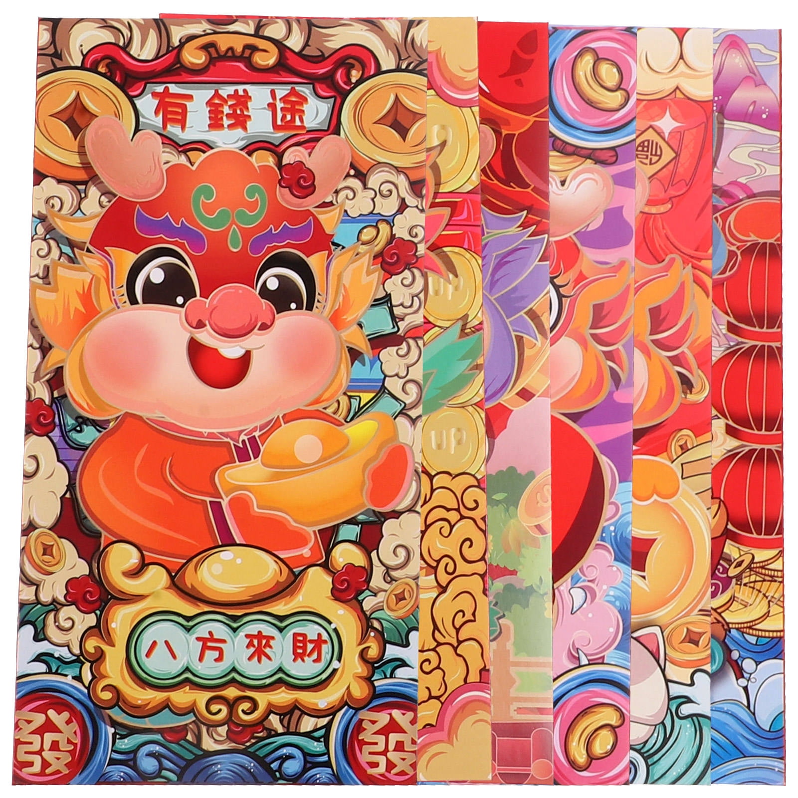 BESTYASH 6Pcs Lunar New Year Envelopes 2024 Paper Red Packets Assorted ...