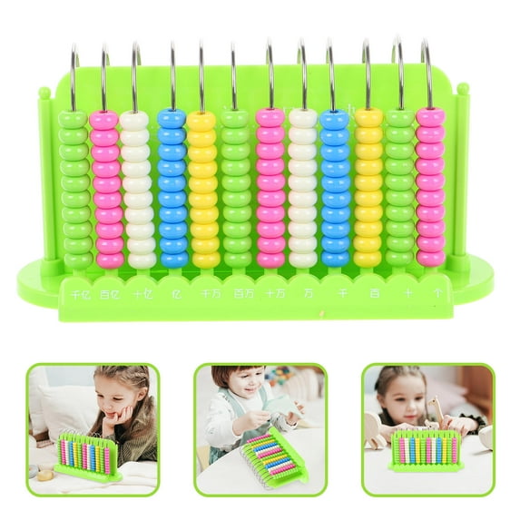 BESTYASH Math Tools 12 Digits Abacus Plastic Green for Kids Brain ...
