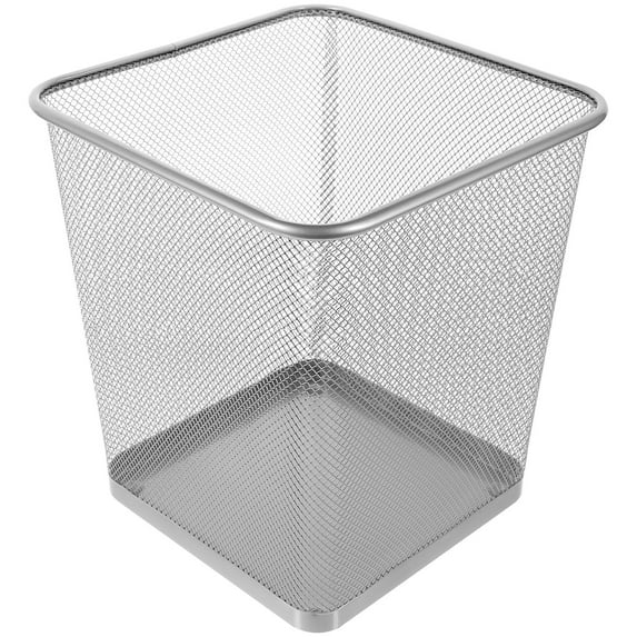 BESTYASH Silver Metal Mesh Trash Bin and Reusable for Home Office ...