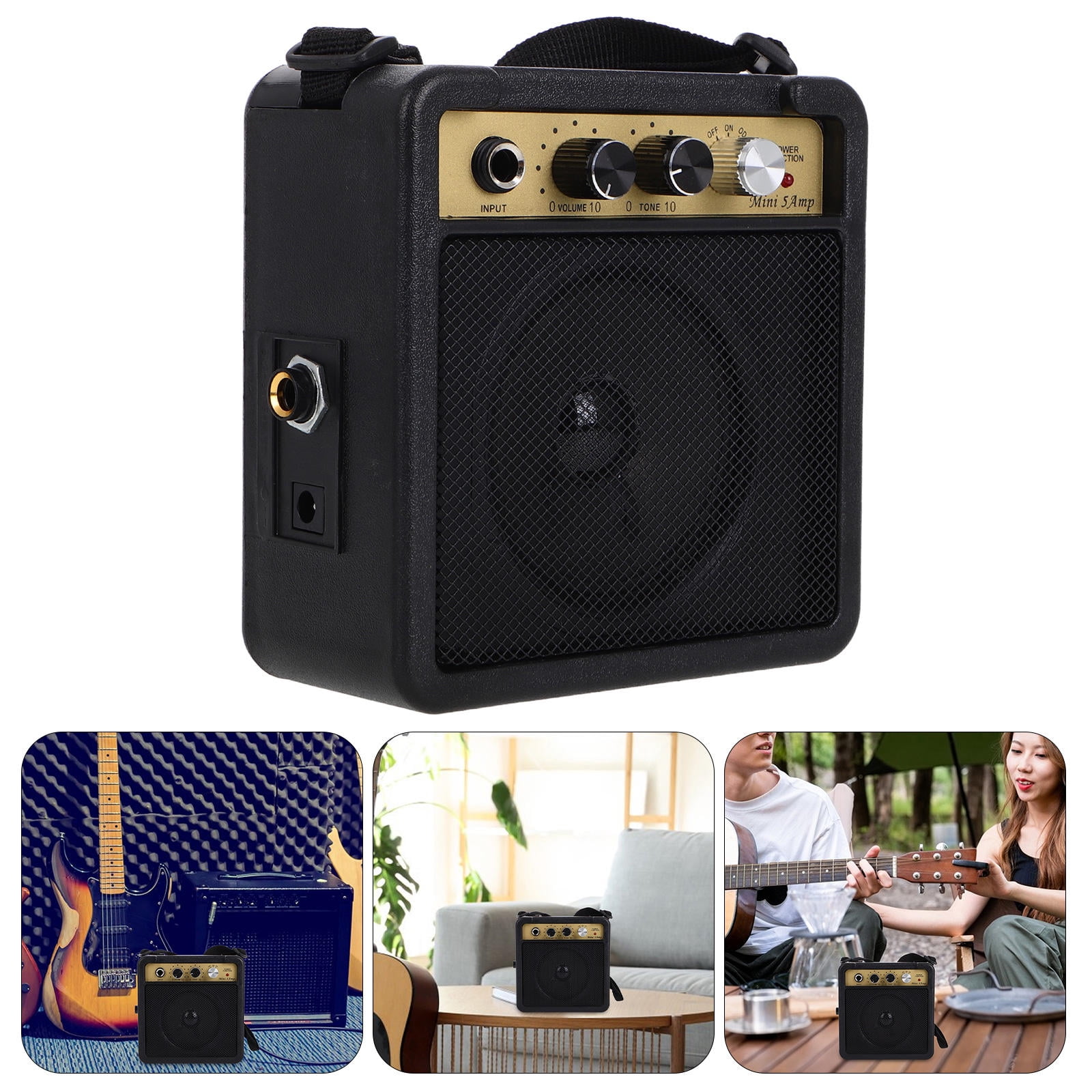 BESTYASH Mini Guitar Amplifier High Fidelity Sound Portable Black for ...