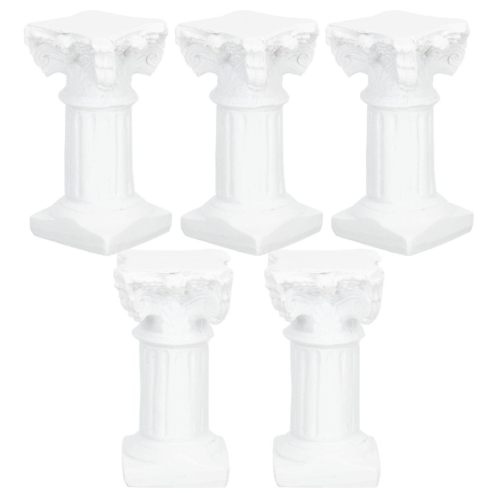 BESTYASH Mini Roman Column Candle Holder White Resin Statue for Home ...