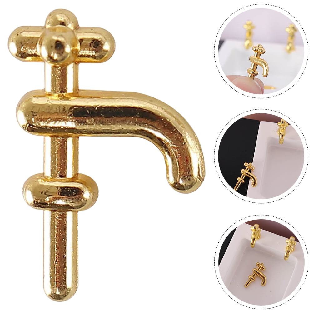 BESTYASH Miniature Props Bathroom Miniature Faucet Model Golden ...
