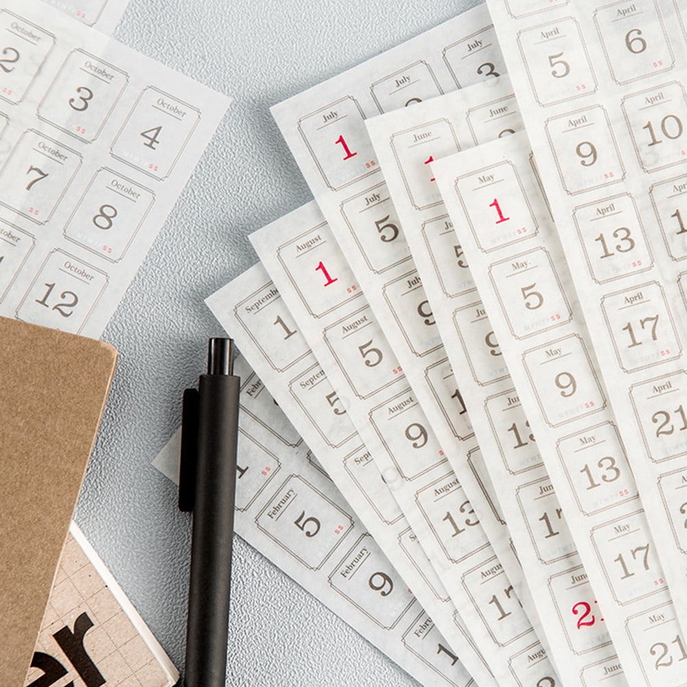 BESTYASH Monthly Calendar Tab Stickers Assorted Color Paper Labels for ...