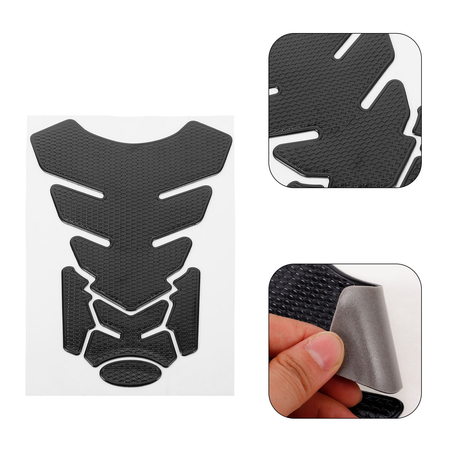 BESTYASH Motorcycle Fuel Tank Cap Decal Black Carbon Fiber Sticker with ...