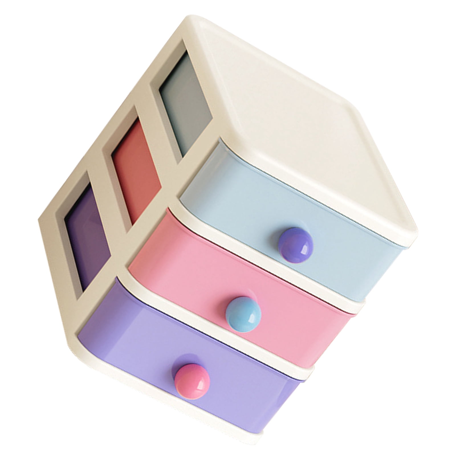 BESTYASH Multi Color 3 Drawer Storage Box Compact Desktop Organizer for ...