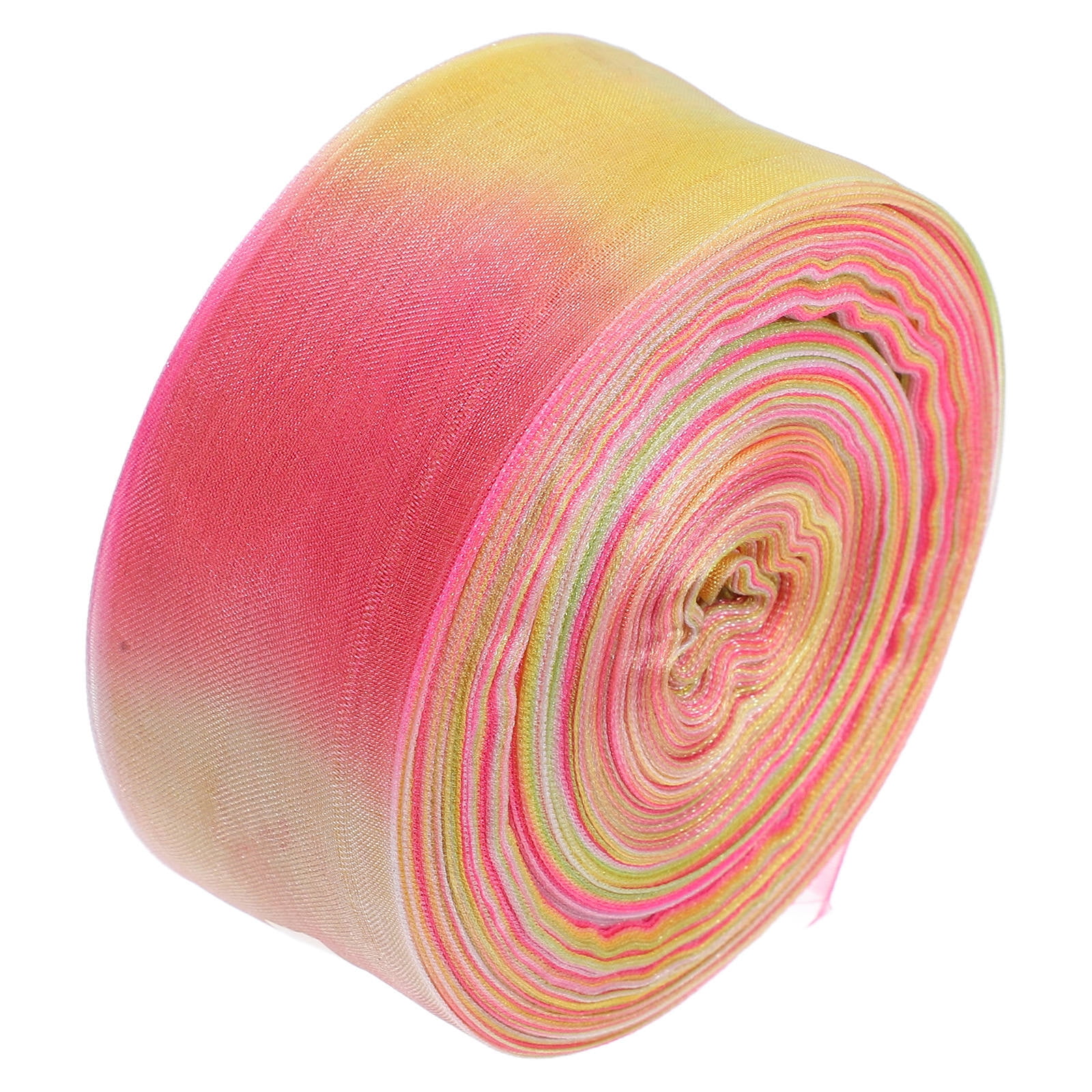 BESTYASH Multi Gradient Chiffon Ribbon for Decoration 3.6cm Wide Soft ...