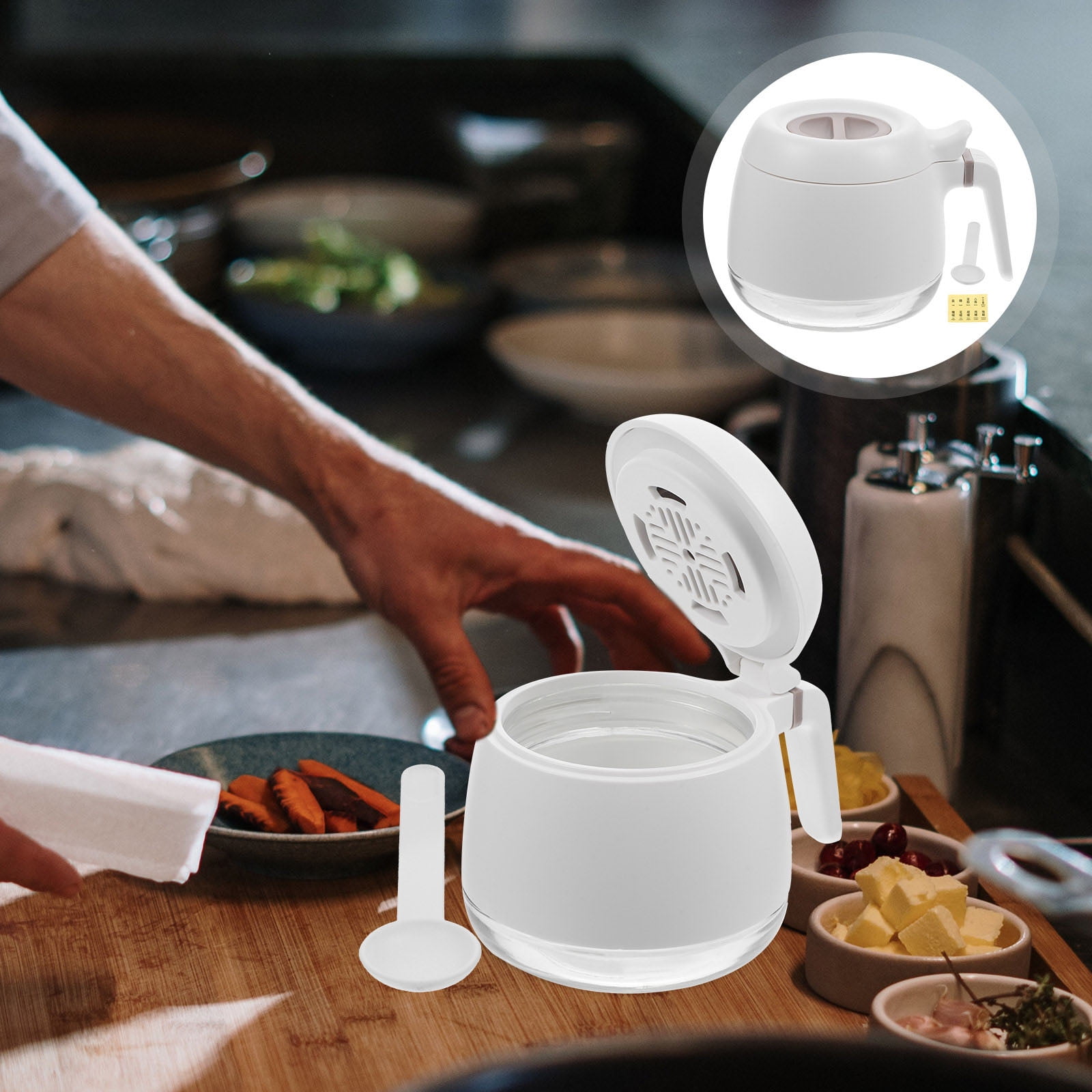 BESTYASH White Multi-Purpose Seasoning Container for Salt and Spice ...