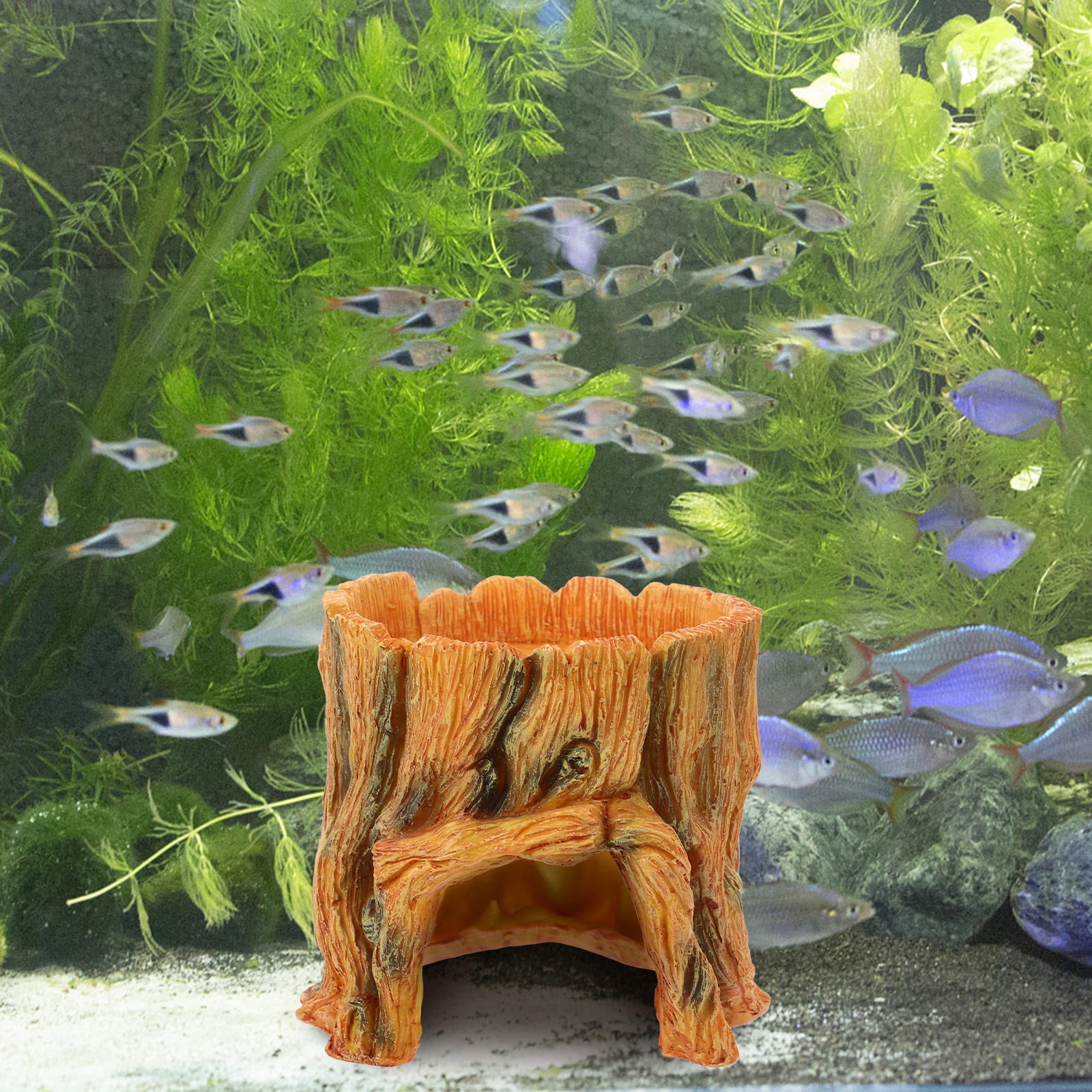 BESTYASH Orange Reptile Hide Cave Aquarium Decoration Natural Tree ...