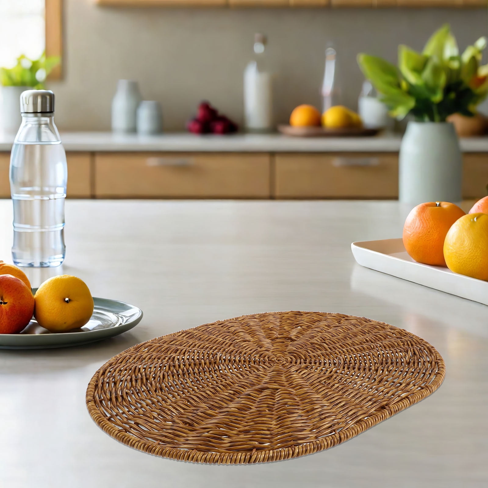 BESTYASH Natural Look Light Brown Wicker Placemat for Kitchen Dining ...