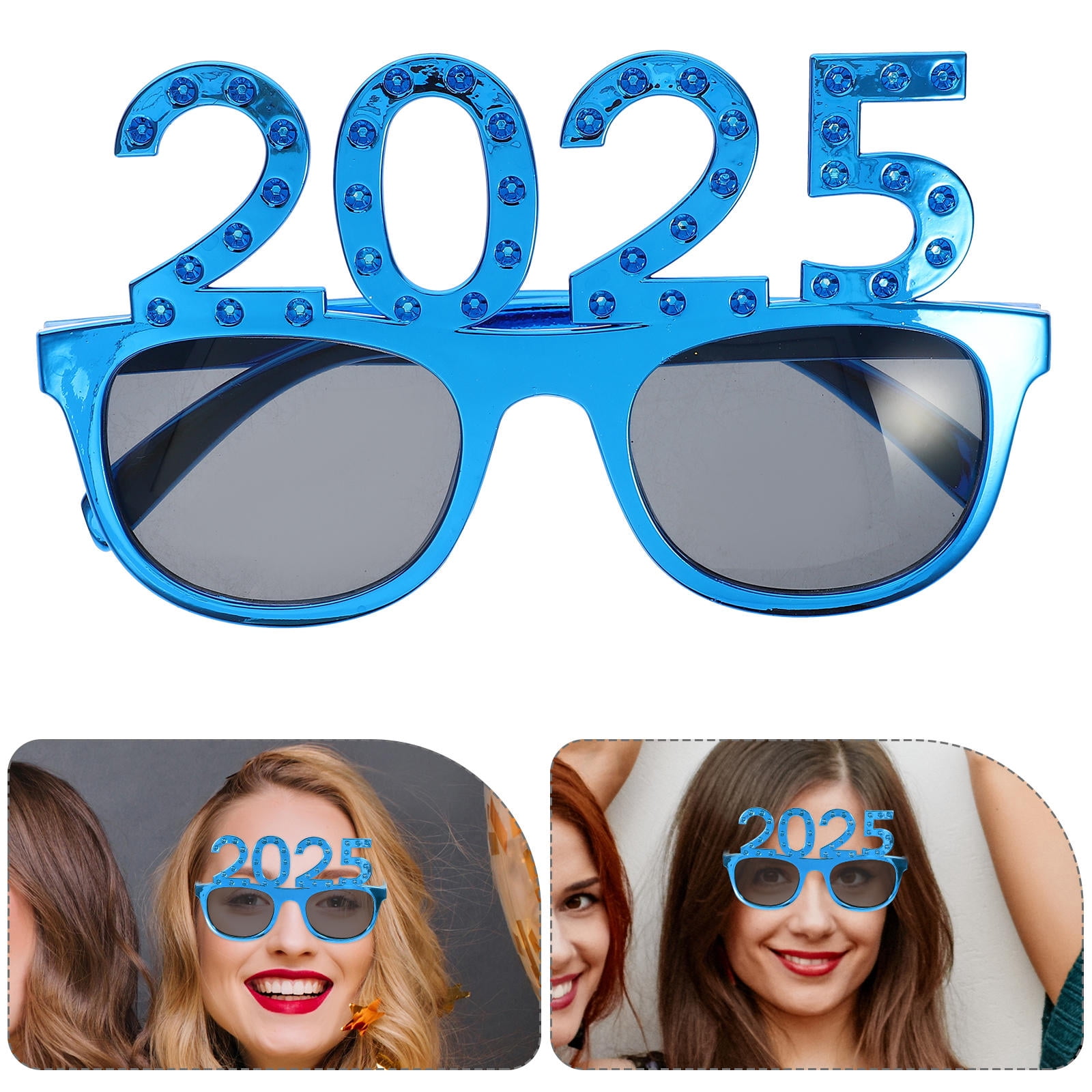 BESTYASH 2025 New Year Party Blue Plastic Eyeglasses with Unique Number ...