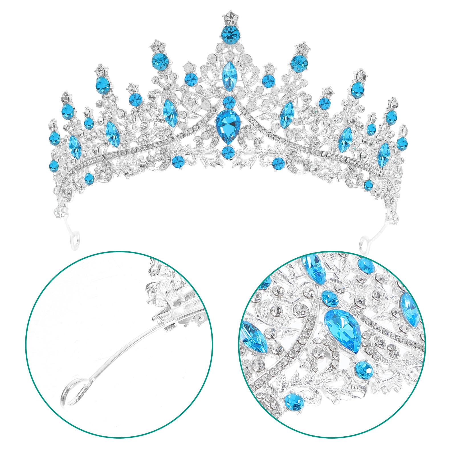 BESTYASH Pageant Ribbon Crown Headpiece Sky-blue 1Pack - Walmart.com