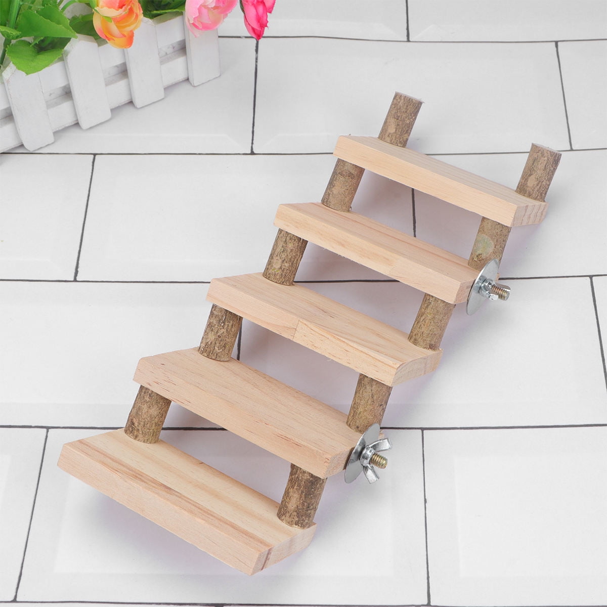 BESTYASH Parrot Rope Wood Ladder Chewing Beige 1Set - Walmart.com