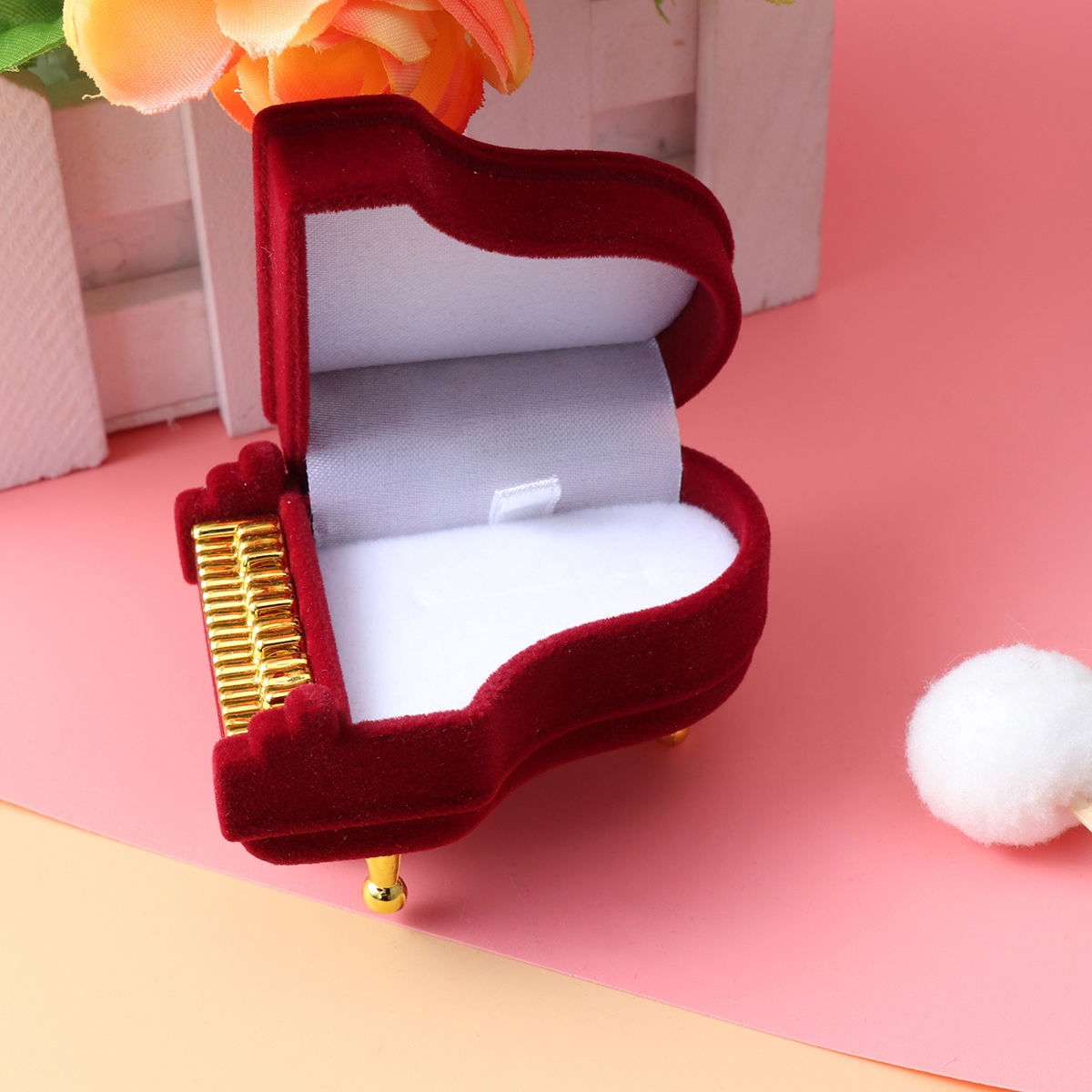 BESTYASH Piano Shape Jewelry Box Red Color Small Lightweight Storage ...