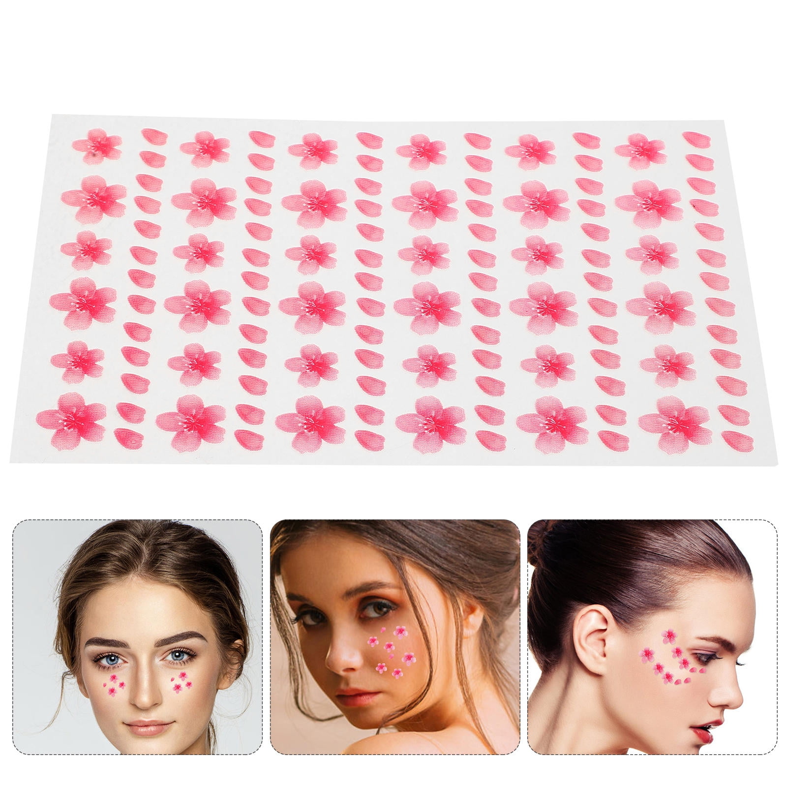 BESTYASH Pink Cherry Blossom Face Stickers Paper Material Flower Decals ...
