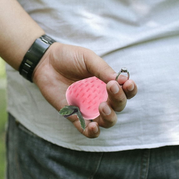 BESTYASH Pink Strawberry Shaped Ring Organizer Box for Storage and ...