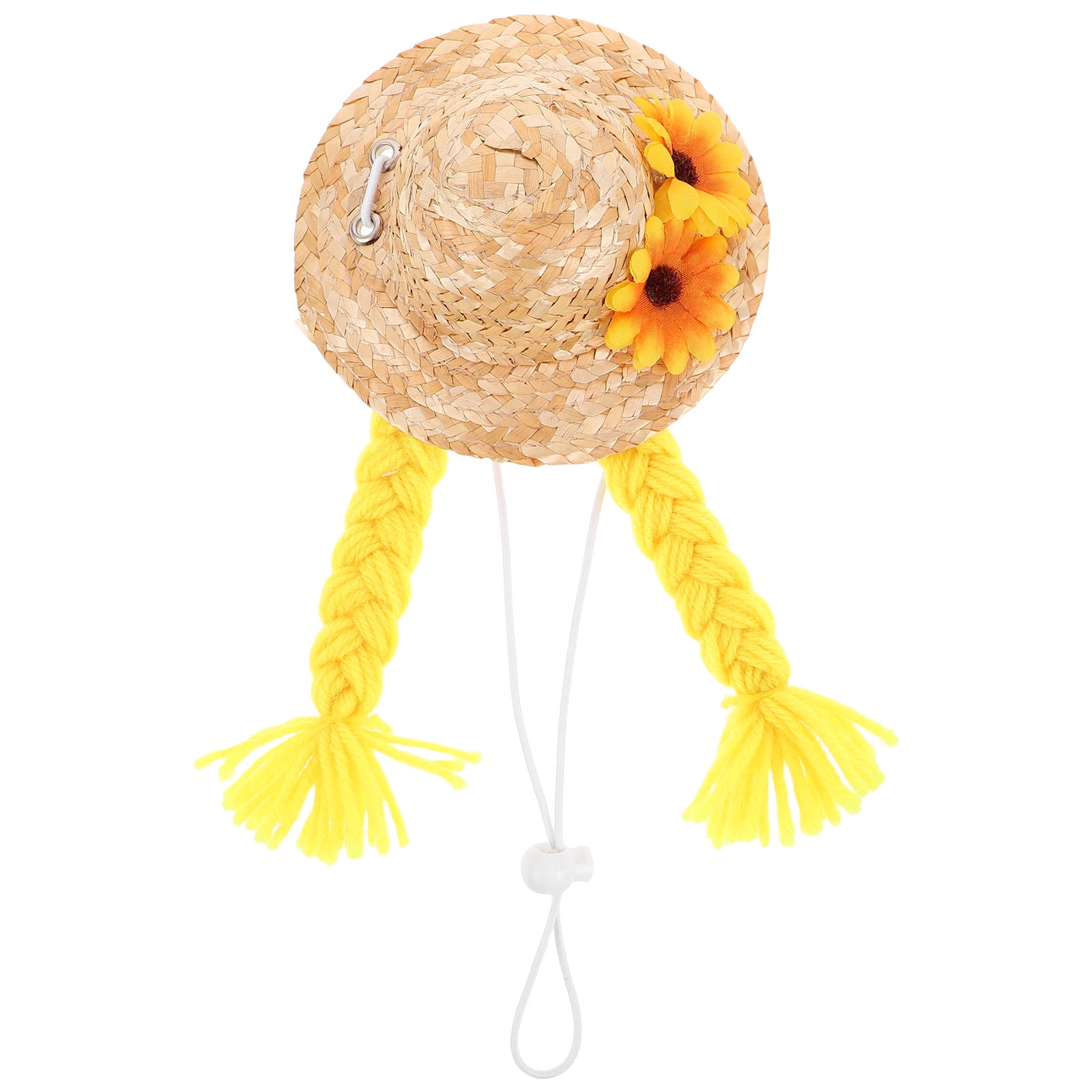 BESTYASH Porch Goose Statue Accessory Straw Hat with Sunflower and ...