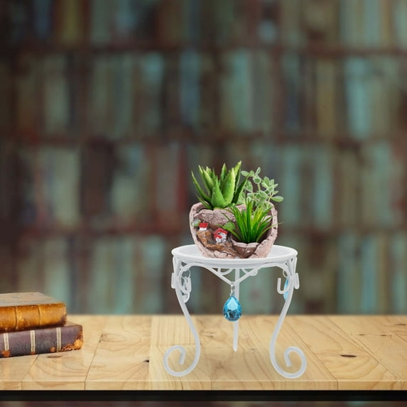 BESTYASH Portable White Metal Plant Stand Indoor Use Rustic Flower Pot ...