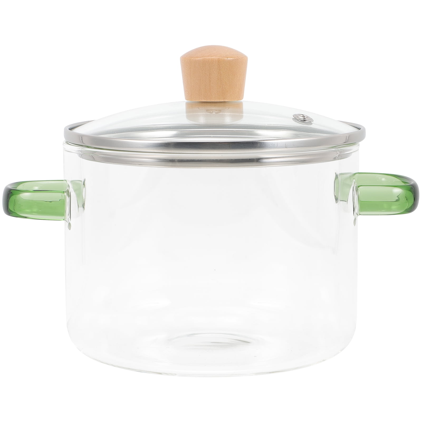 BESTYASH Premium Glass Kitchen Cooking Pot with Lid Double Handle Clear ...