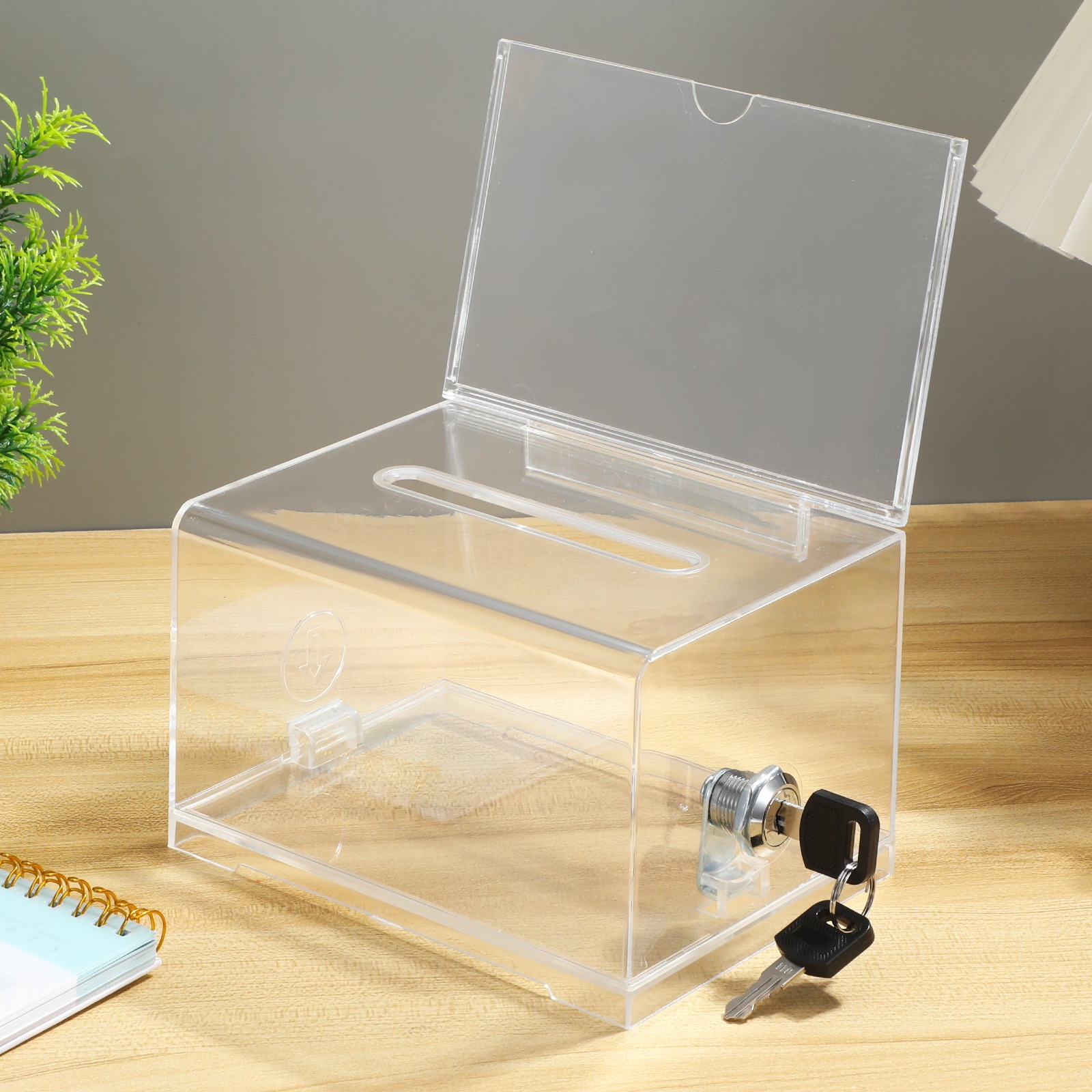 BESTYASH Professional Clear Acrylic Raffle Ticket Box with Lock for ...