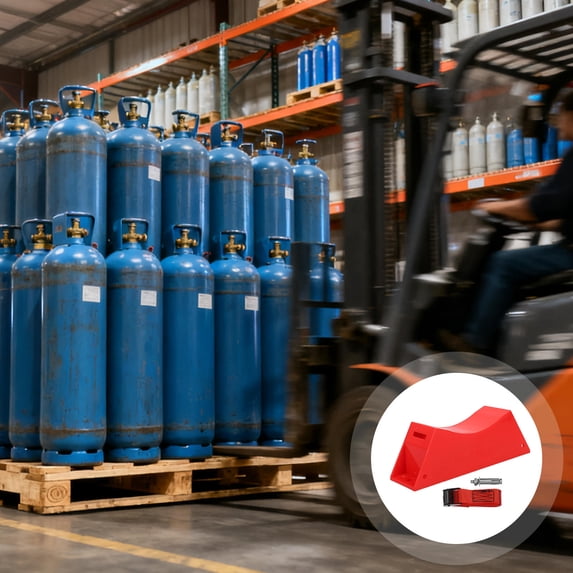 BESTYASH Red Cylinder Securing Belt with Clear Markings for Gas Bottle ...