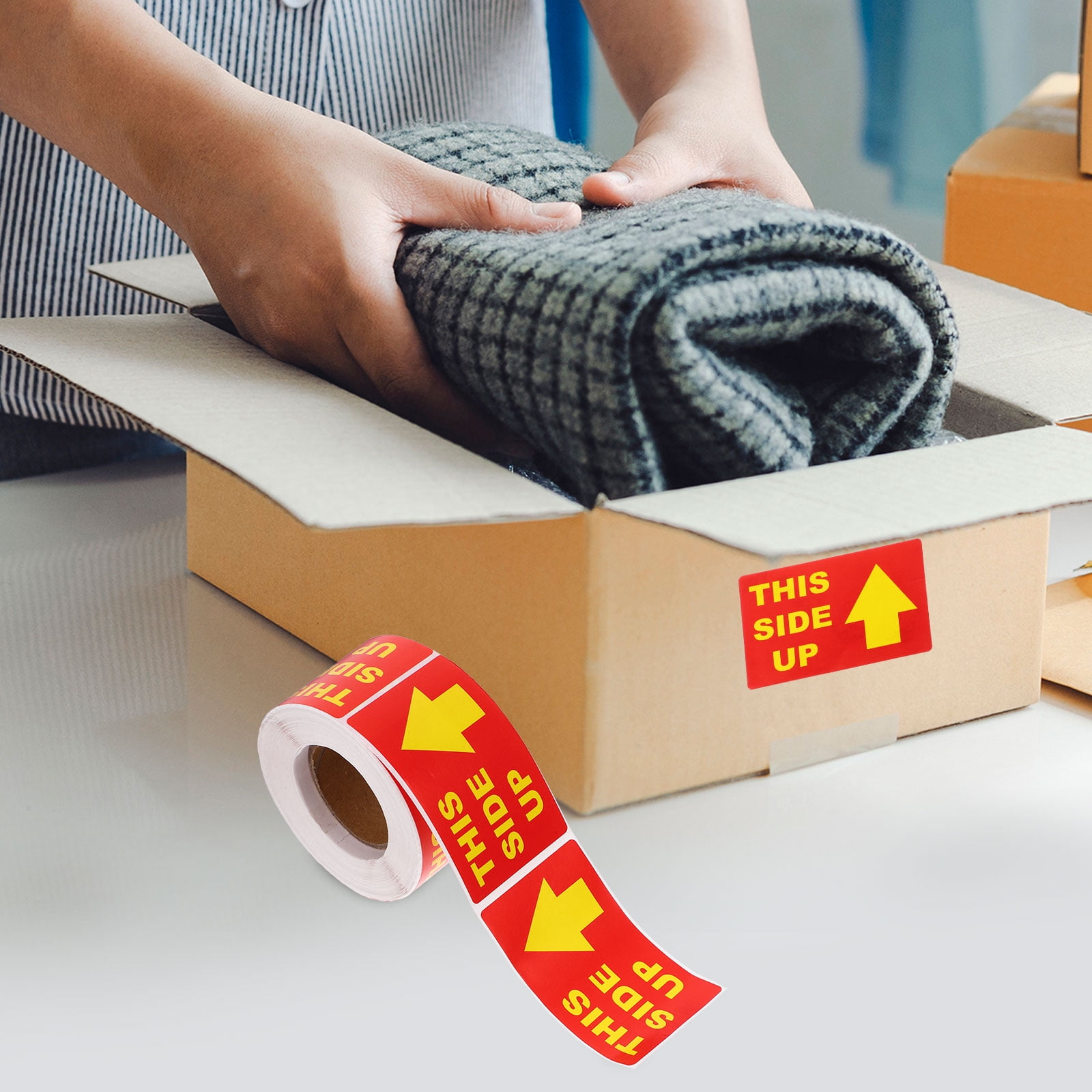 BESTYASH Red Fragile Warning Shipping Labels, Adhesive Packing Stickers ...