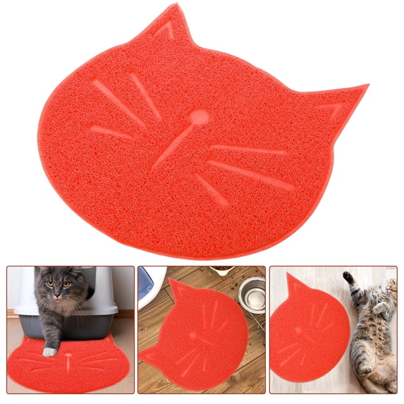 BESTYASH Red PVC Cat Feeding Mat Waterproof Nonskid Cat Water Bowl Mat ...