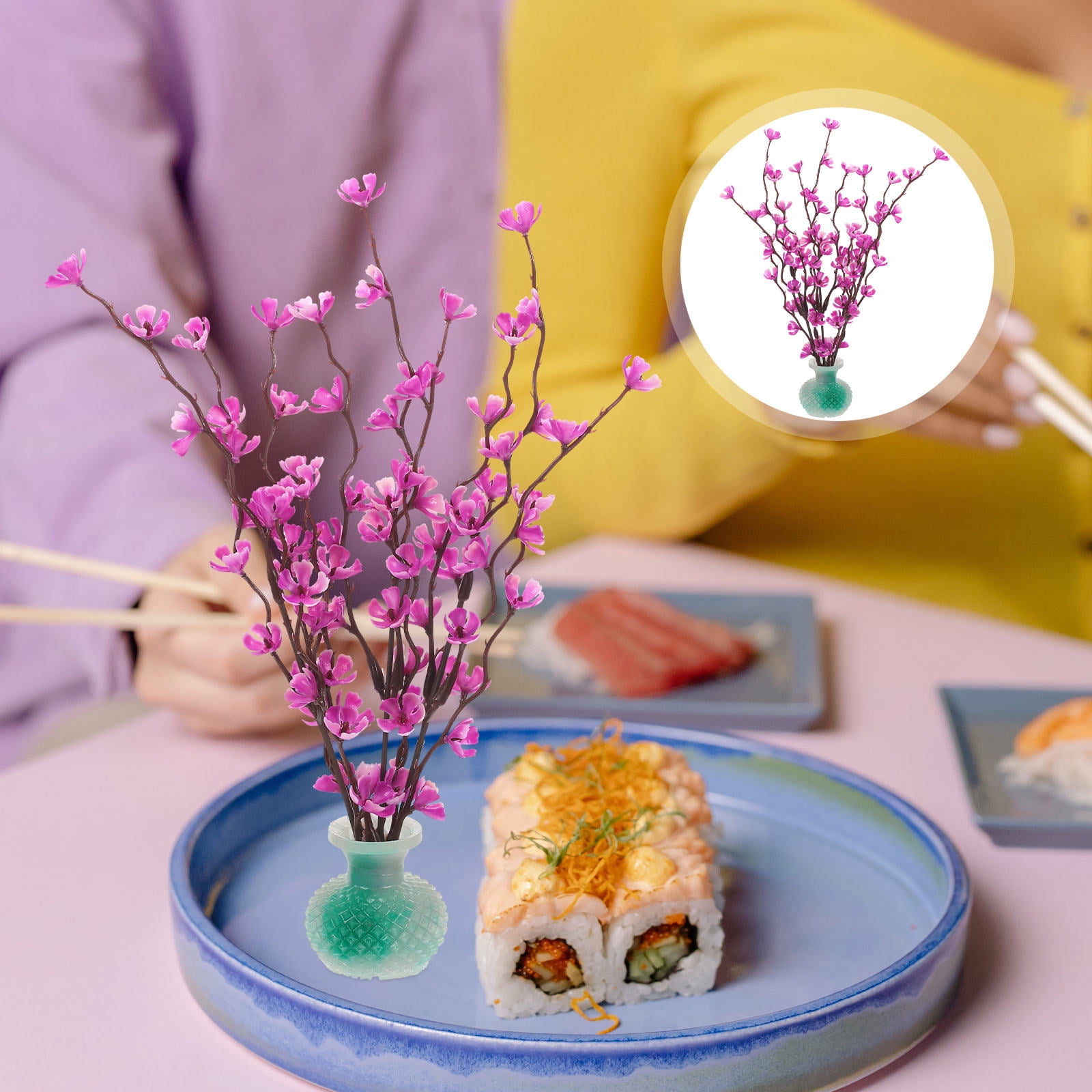 BESTYASH Red Sashimi Dish Flower Ornament Fake Flower for Food ...