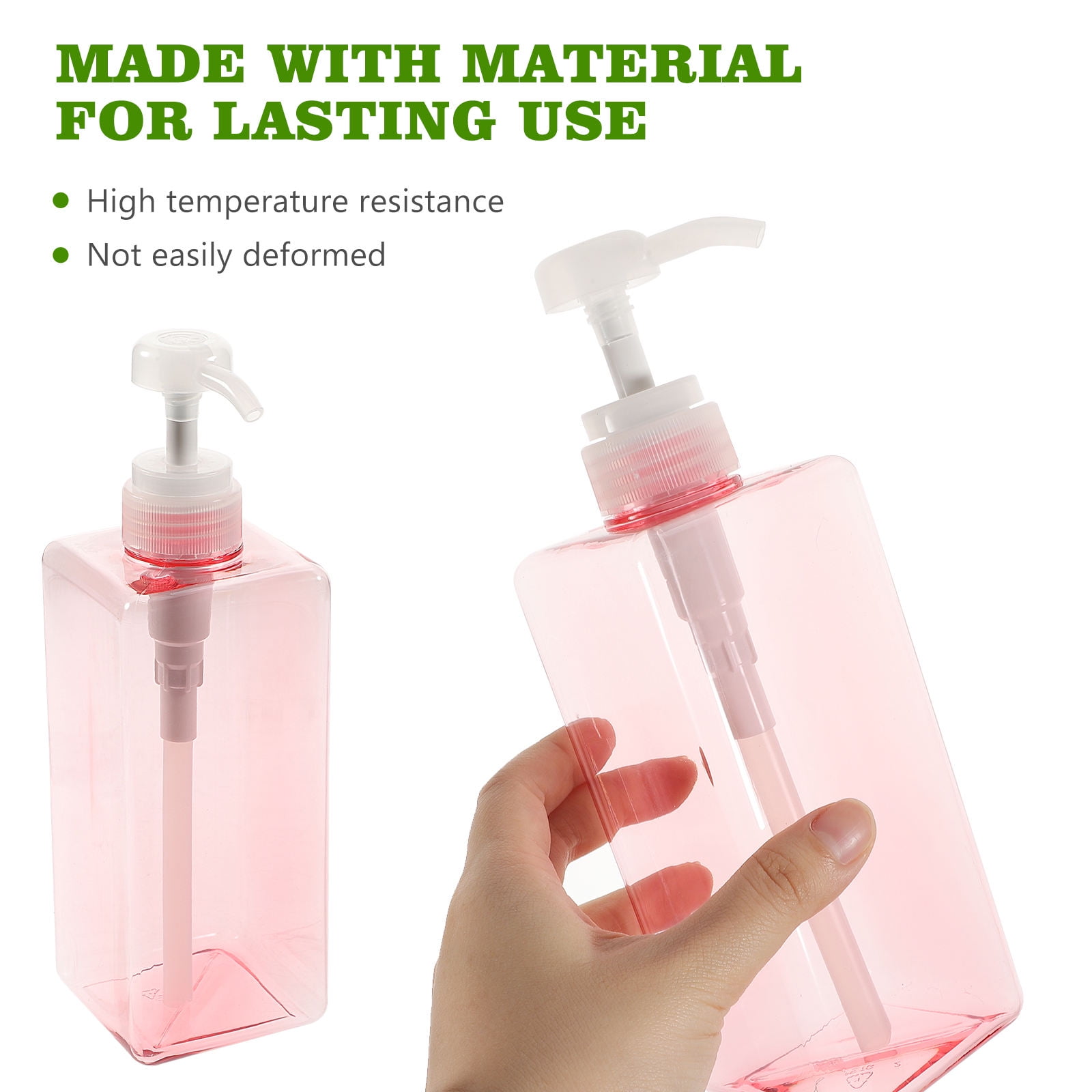 BESTYASH Refillable Pink Shampoo Dispenser Bottle with Screw Pump for ...