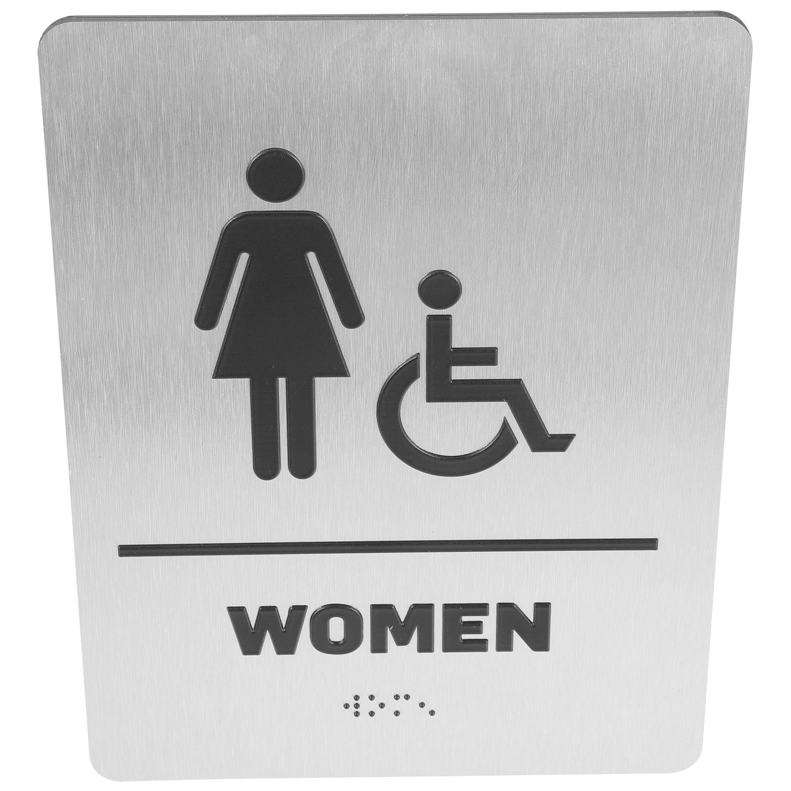 BESTYASH Restroom Sign with Braille for Womens Bathroom Metal Toilet ...