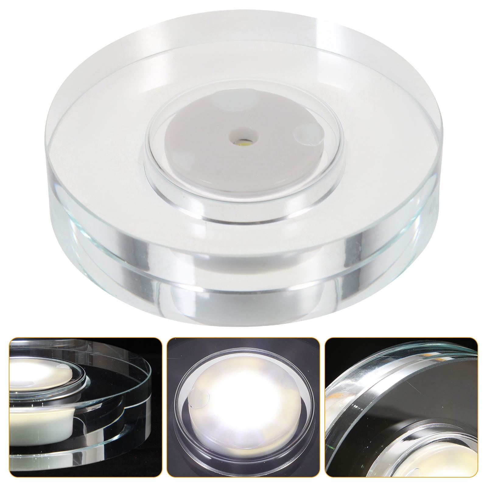 BESTYASH Rotatable Led Base Transparent Lighted Rotating Light Display ...