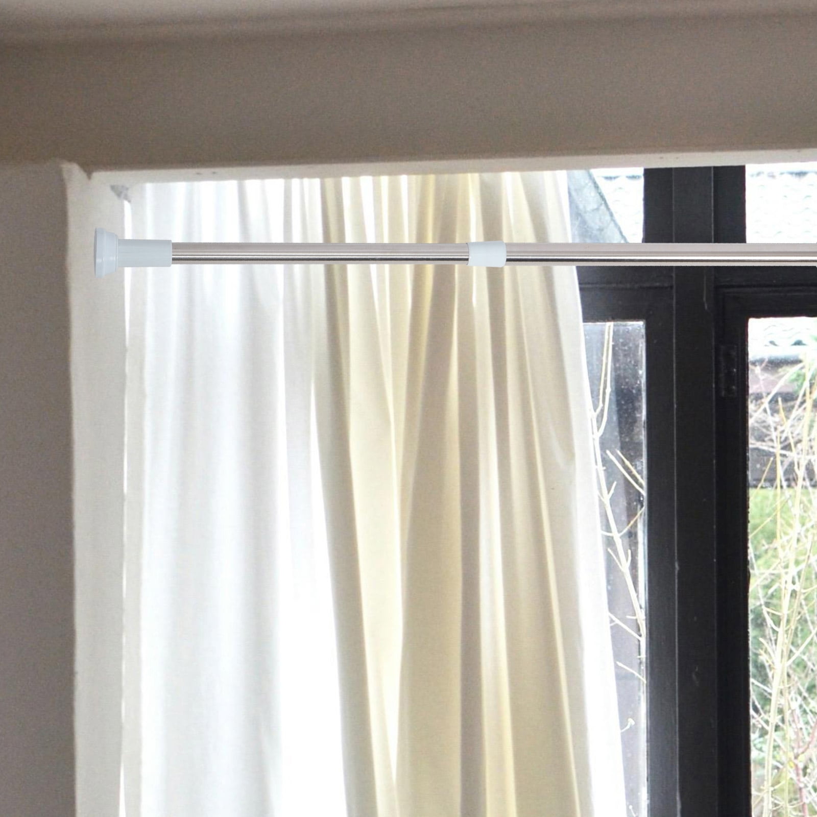 BESTYASH Shower Curtain Rod for Bathroom Adjustable Tension Rod Plastic ...