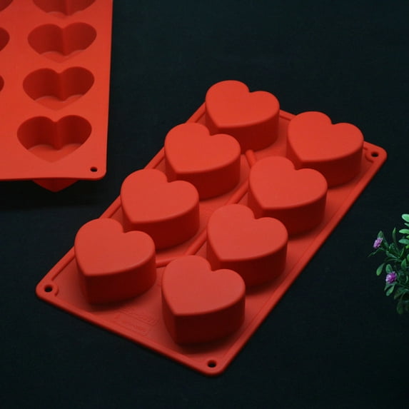 BESTYASH Silicone Heart Shape Cake Mold Red Flexible Bake Mold for ...