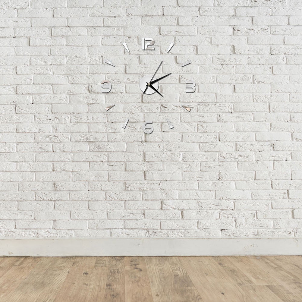 BESTYASH Silver Acrylic Frameless Wall Clock 3D DIY Design for ...