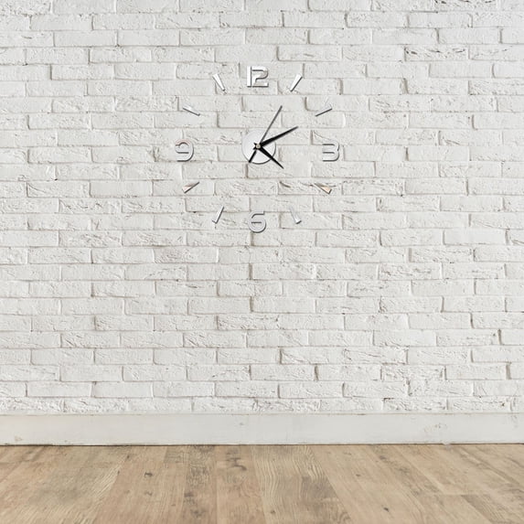 BESTYASH Silver Acrylic Frameless Wall Clock 3D DIY Design for ...