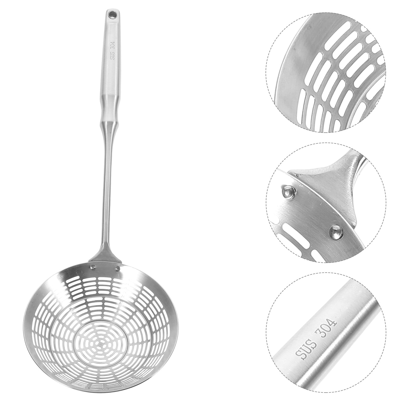 BESTYASH Skimmer Scoop for Kitchen Cooking with Round Holes Silver 1Pcs ...