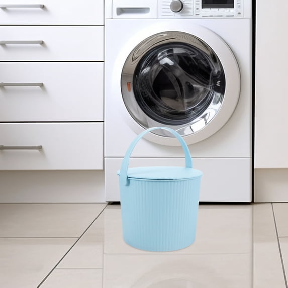 BESTYASH Sky Blue Round Plastic Tub with Handle for Storage and ...