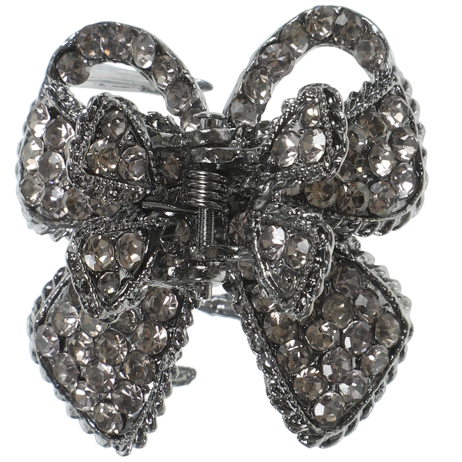BESTYASH Small Grey Metal Hair Bun Clip with Rhinestones, Stylish Hair ...