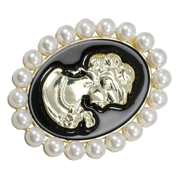 BESTYASH Small Vintage Brooch Pin in Black Alloy with Statue Design for ...