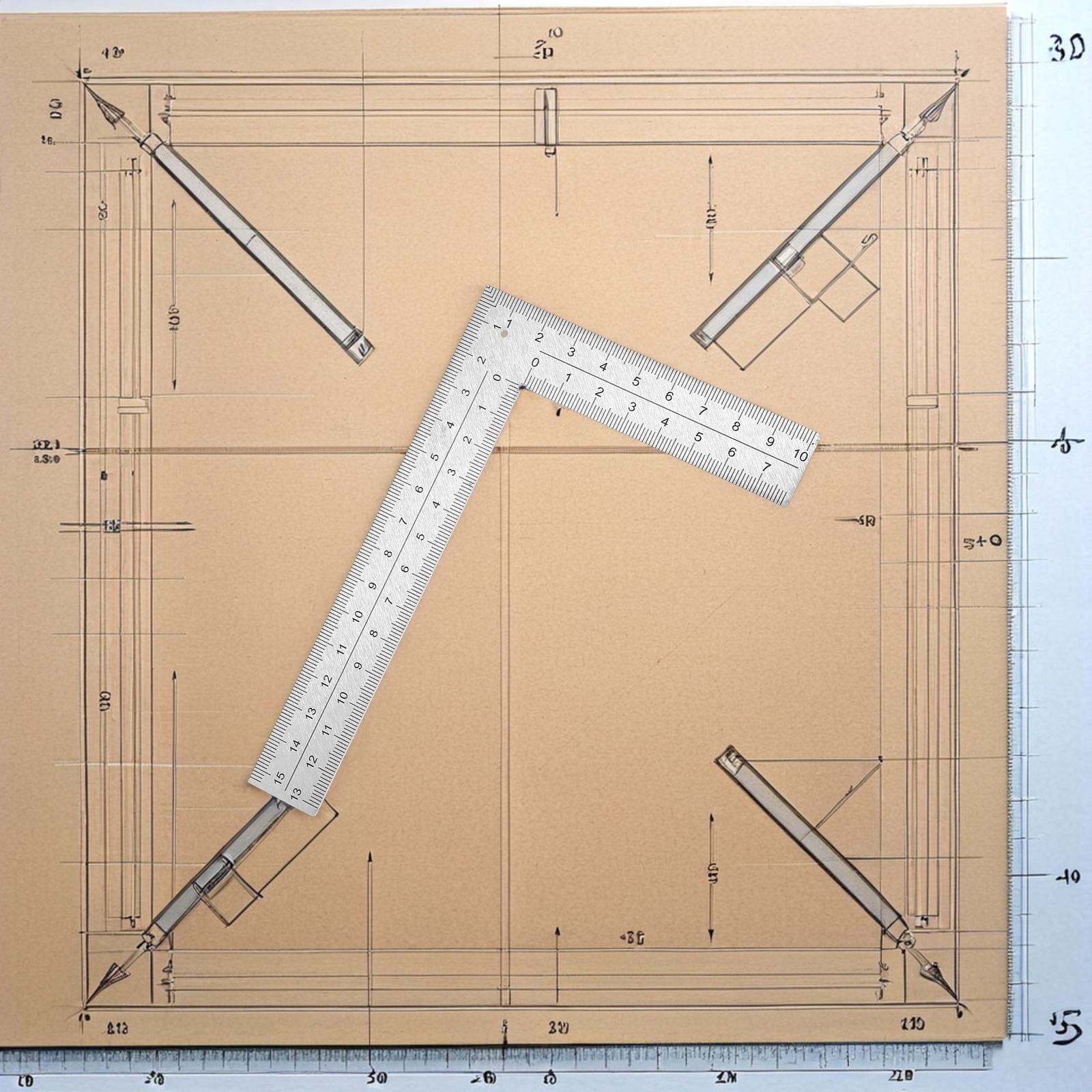 BESTYASH Stainless Steel Right Angle Ruler Heavy Duty L-Shaped ...